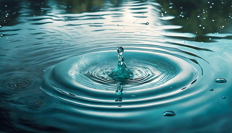 A Drop of Water on the Surface of a Pond Stock Illustration ...