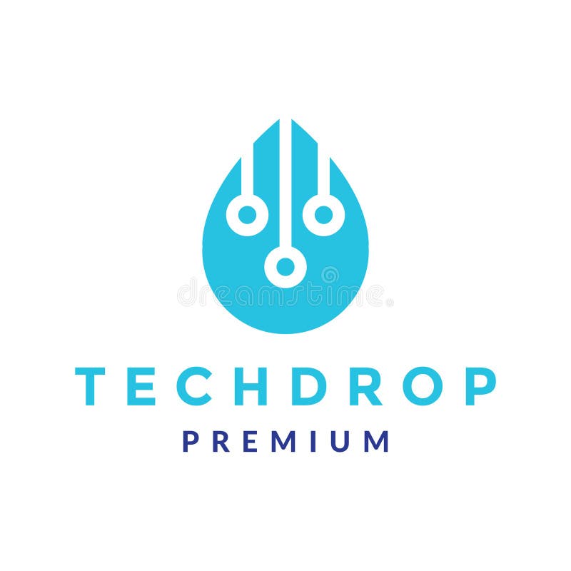 Drop Water Technology Logo Design, Vector Graphic Symbol Icon ...