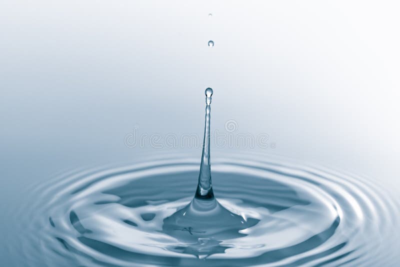 Drop of Water Drop To the Surface. Waves on the Surface of the Water ...