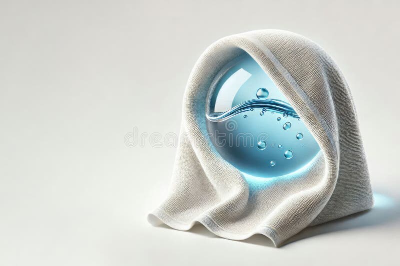 A Drop of Water Under the Cloth. Space for Text. Stock Photo - Image of ...