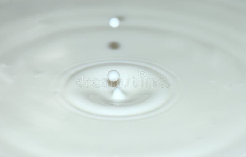 Drop of White Fresh Milk Falling To Surface Splashing and Making Wave ...