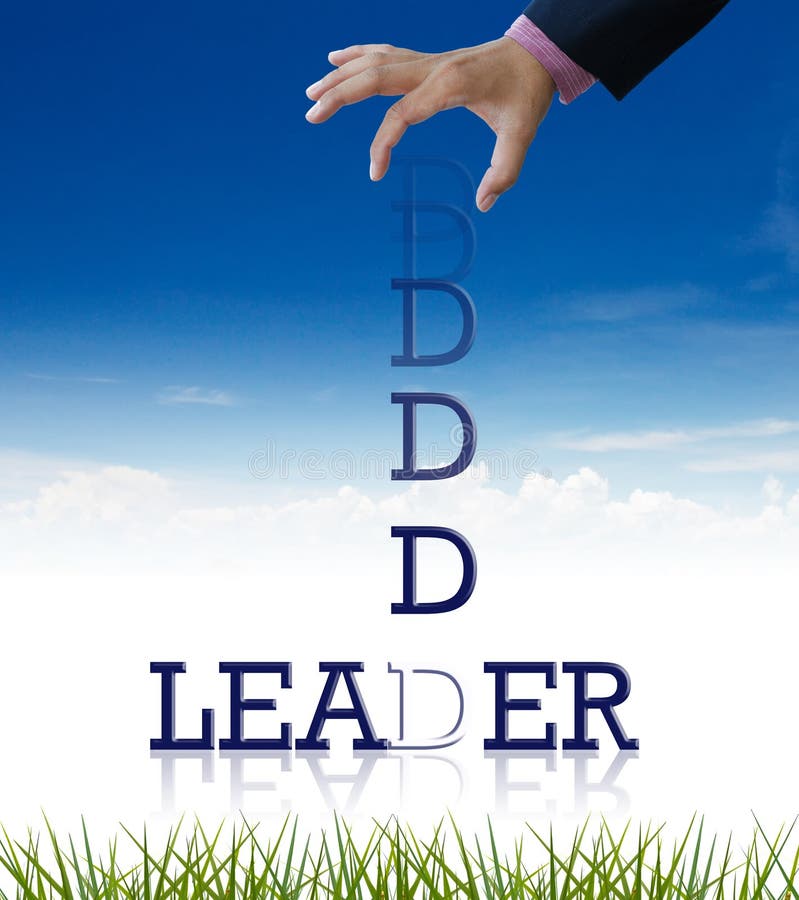 Hands Holding Up Blue Letters Forming the Word Leadership Stock Photo ...