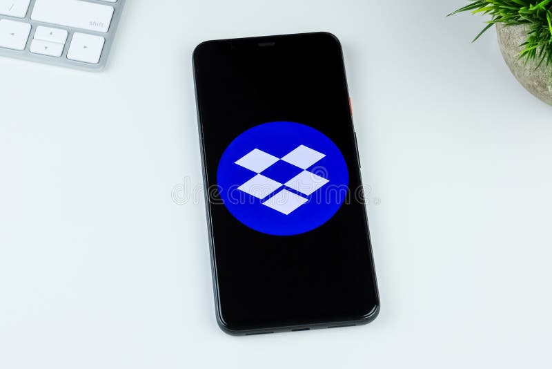 Dropbox App Logo on a Smartphone Screen. Editorial Photography - Image ...