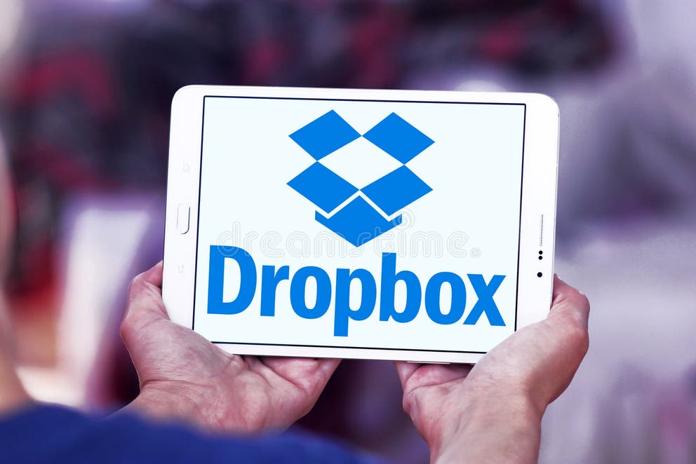 Dropbox logo editorial stock photo. Image of tablet, storage - 96403028