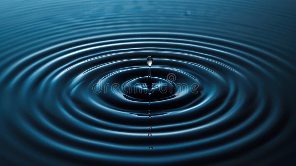 The Droplet Causing Ripples.AI Generated Image Stock Image - Image of ...