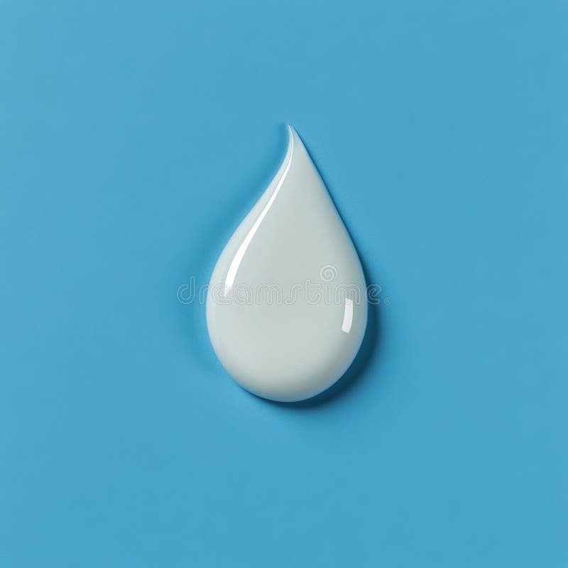 Droplet of Cream on a Light Blue Background Demonstrating Texture and ...