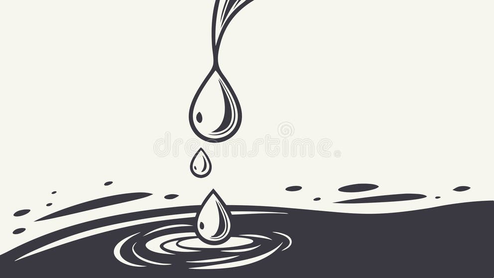 Droplet Falling into Liquid, Impact Ripple Vector, Vector Design ...