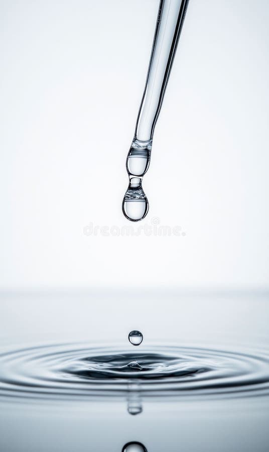 Droplet Falling from a Pipette into Water Creating Ripples Stock ...