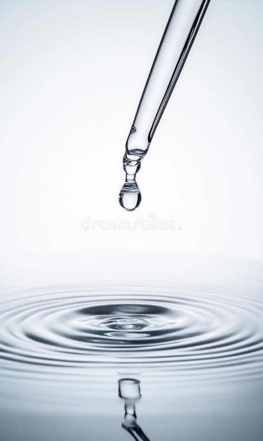 Droplet Falling from a Pipette into Water Creating Ripples Stock ...