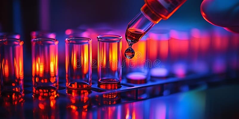 Droplet Falling into Test Tube Stock Illustration - Illustration of ...