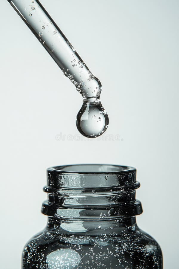 A Droplet of Liquid is Falling from a Bottle Stock Image - Image of ...