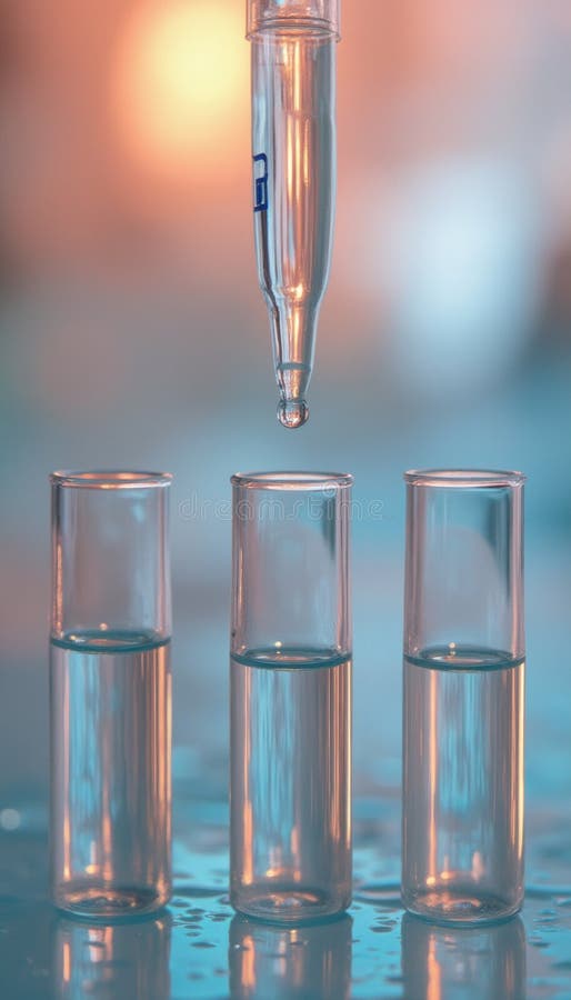 Droplet Poised To Fall into Test Tubes Stock Image - Image of ...