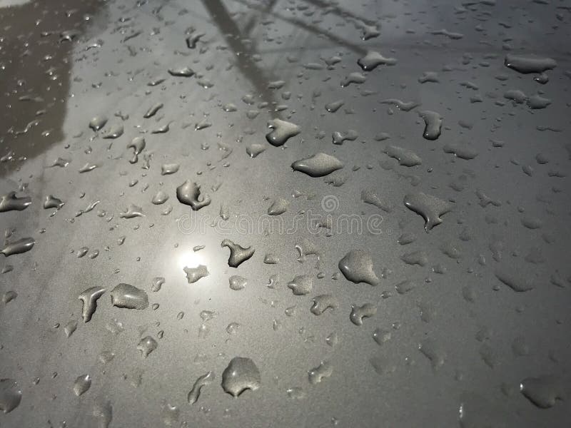 Droplet Water on Grey Car Texture with Sunlight Reflection Stock Image ...
