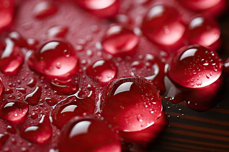 Droplets of Different Sizes and Round Shape of Cherry Color, Stock ...