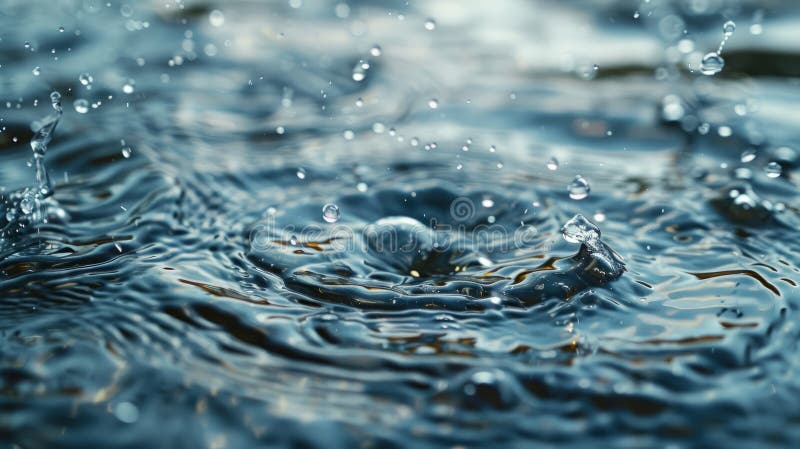 Ripples and Bubbles Creating Patterns on Calm Water Surface in Nature ...