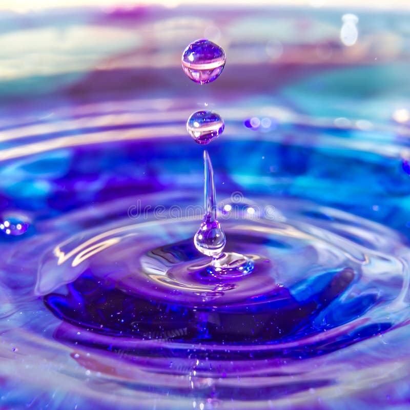 Droplets Falling on the Surface of Water Stock Photo - Image of shape ...