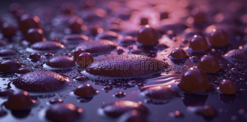 Droplets of Grape Juice Float on the Surface of a Pool of Water ...