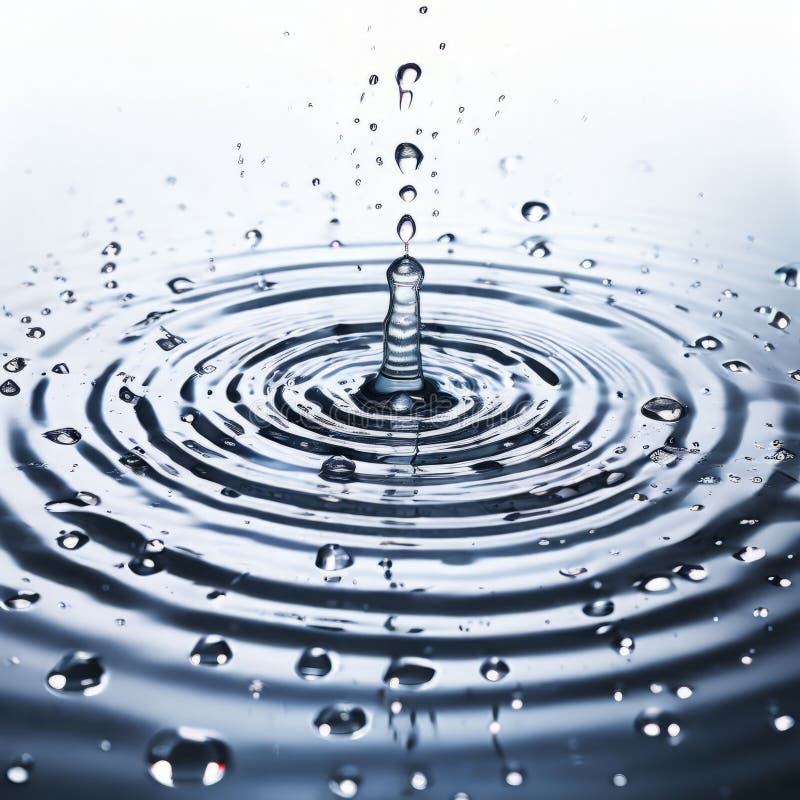 Droplets of Rain Falling Onto a Puddle Forming Concentric Circl Stock ...