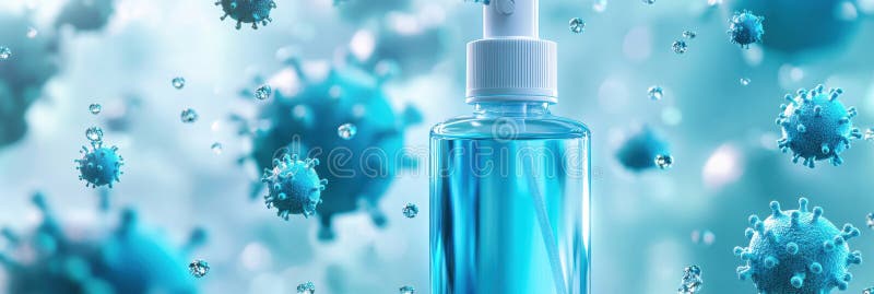 Droplets of Sanitizer Effectively Eliminating Bacteria in a Clean ...