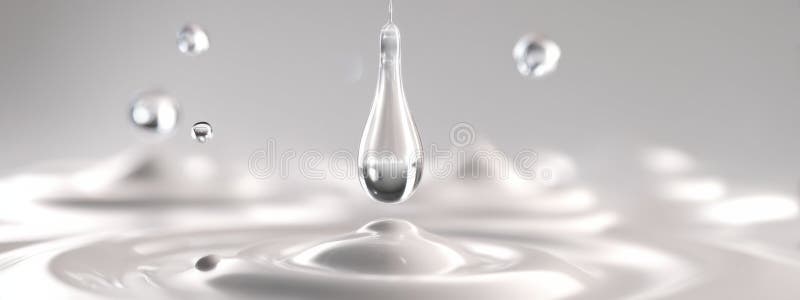 Droplets Water Creating Ripples Smooth Surface Bright Minimalist ...