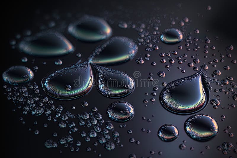 Droplets of Water on a Dark Background Stock Illustration ...