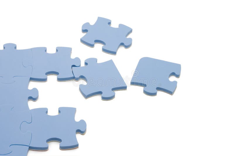 Dropped Out Part of a Blue Puzzle Stock Photo - Image of solution ...
