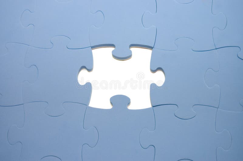 Dropped Out Part of a Puzzle Stock Image - Image of imagination, blue ...