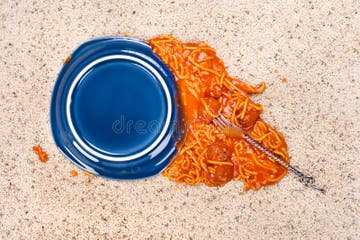 Dropped Plate of Spaghetti on Stock Photo - Image of spaghetti, soiled ...