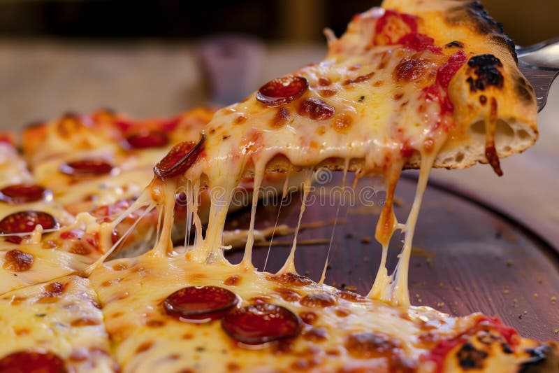 Dropped Slice of Pizza Face Down, Cheese Melted into Fibers Stock Photo ...