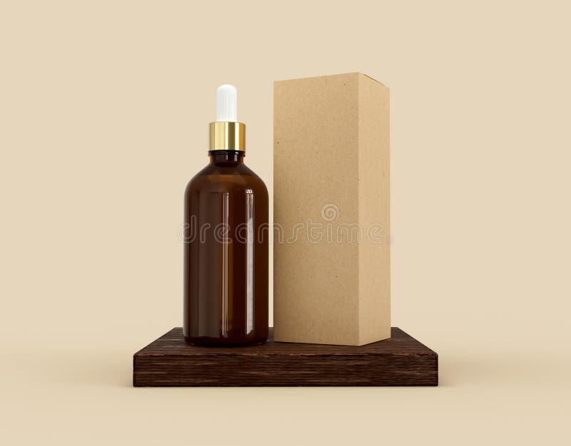 Dropper Bottle with Cardboard Packaging Box Mockup with Mockup Isolated ...