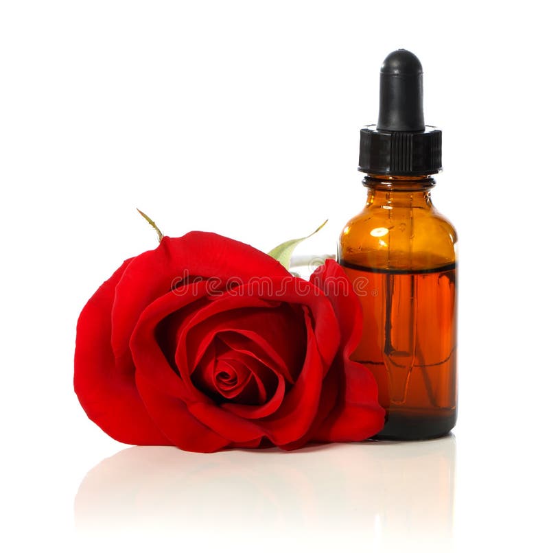 Dropper Bottle With Red Rose Stock Photo - Image of bottle, flora: 37059192