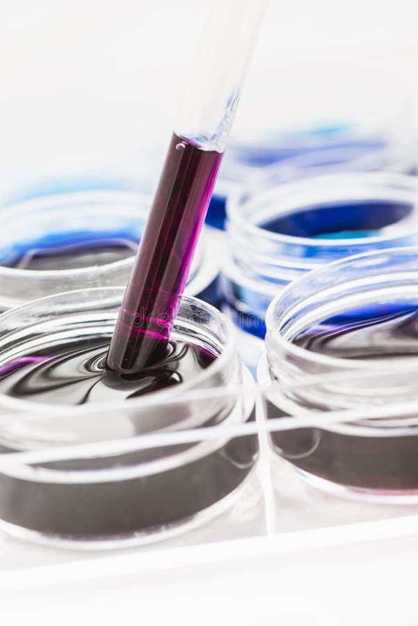 Dropper and Containers with Fluid in Research Lab Stock Photo - Image ...