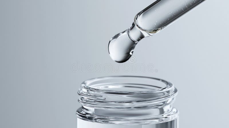 A Dropper Dispensing a Clear Serum Onto Stock Illustration ...