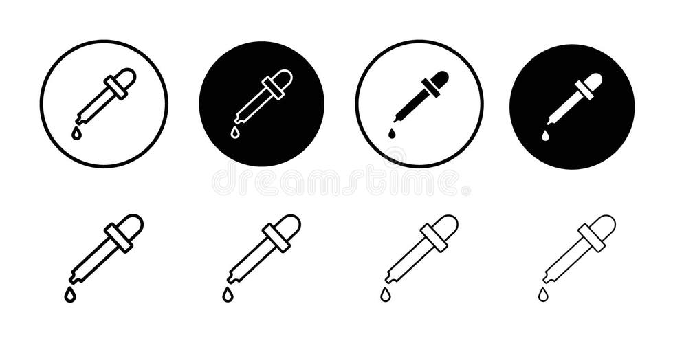 Dropper Icon Flat Fill Set Collection Stock Vector - Illustration of ...