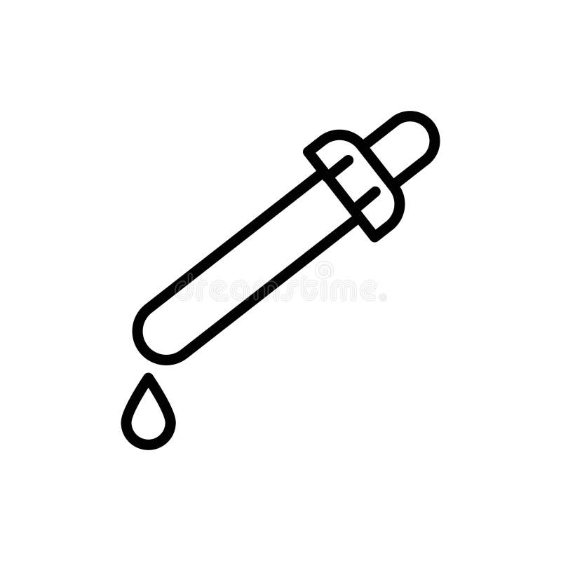 Dropper Icon Thin Line Art Isolated Stock Vector - Illustration of tool ...