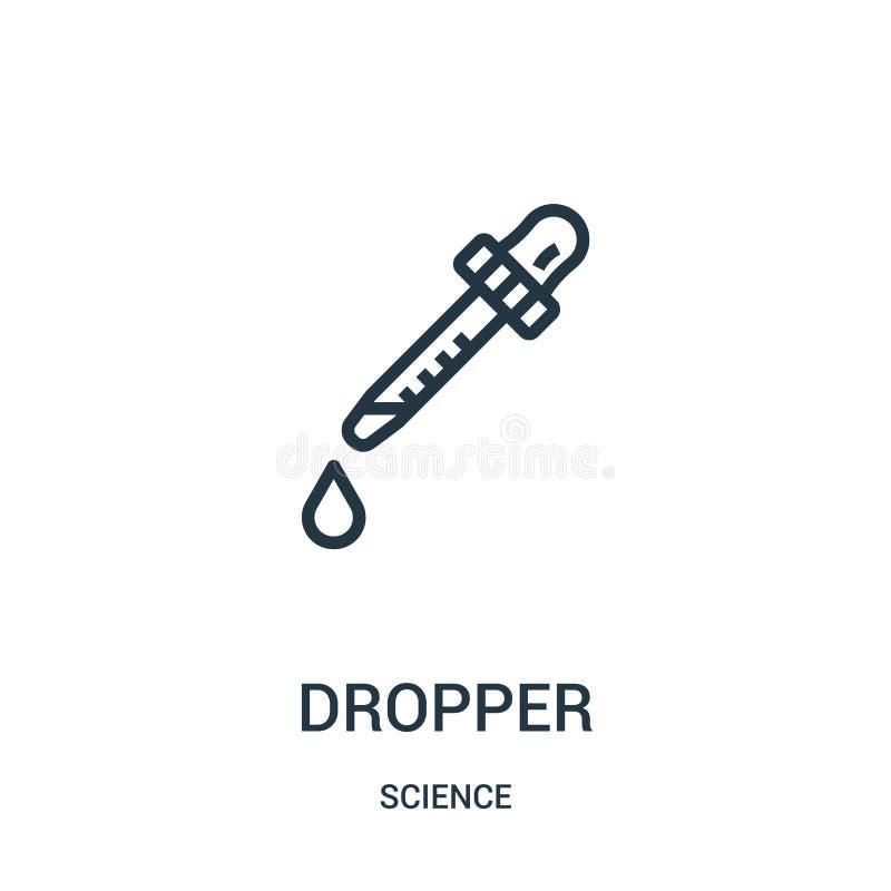 Dropper Icon Vector from Science Collection. Thin Line Dropper Outline ...