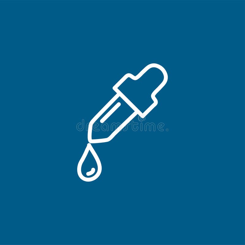 Dropper with Blue Liquid Drop Stock Vector - Illustration of glass ...