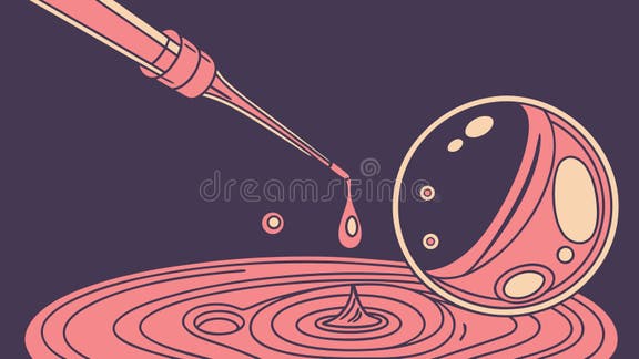 Dropper Over Liquid Surface. Precision and Scientific Analysis. Vector ...