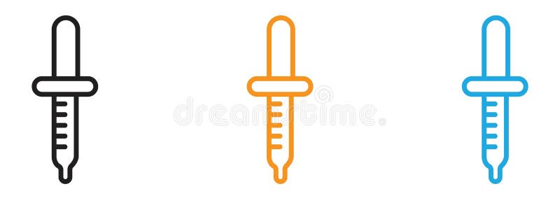 Dropper Pipette Icon Thin Line Illustration Set Stock Vector ...