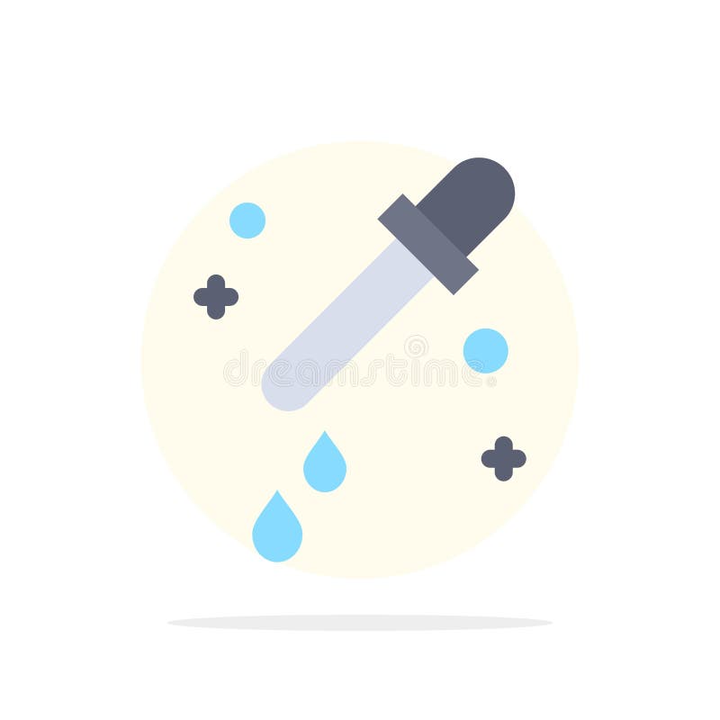 Dropper, Pipette, Science Abstract Circle Background Flat Color Icon ...