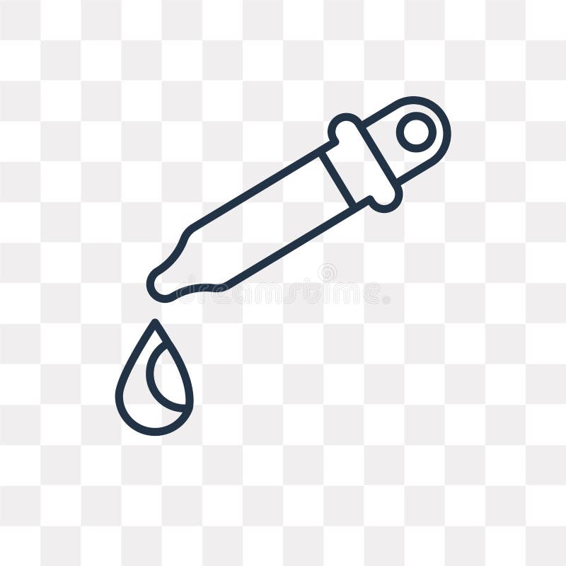 Dropper Vector Icon Isolated on Transparent Background, Linear D Stock ...