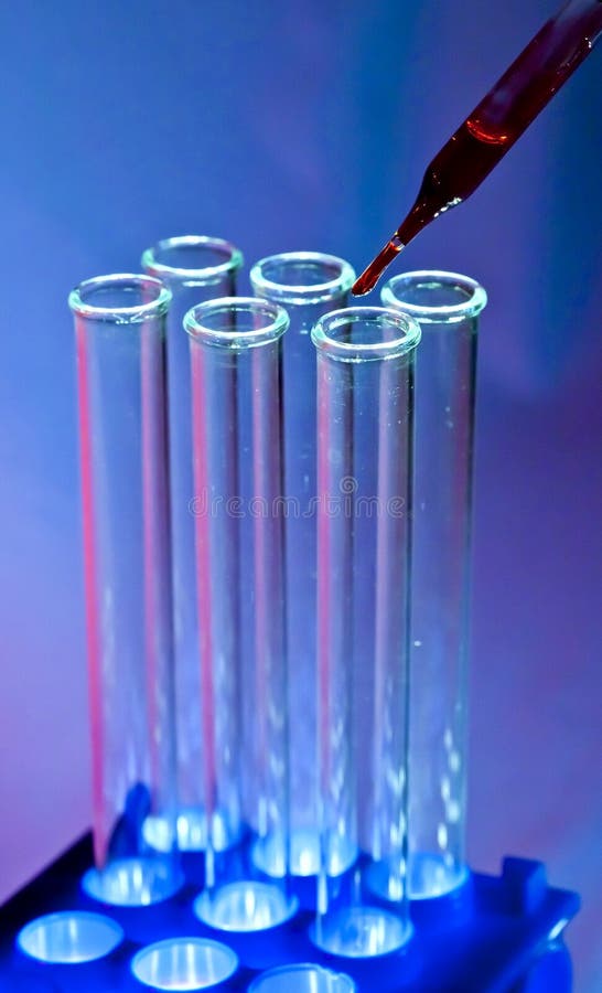 Dropping Blood into Test Tube in Rack Stock Image - Image of tests ...