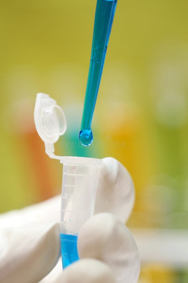 Dropping Chemical in a Sample Tube Stock Image - Image of laboratory ...