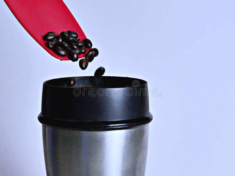 Dropping Coffee Beans in the Grinder Stock Image - Image of ingredient ...