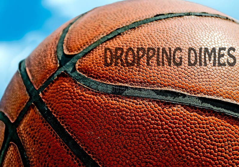 Dropping Dimes Written on an Orange Basketball Stock Photo - Image of ...