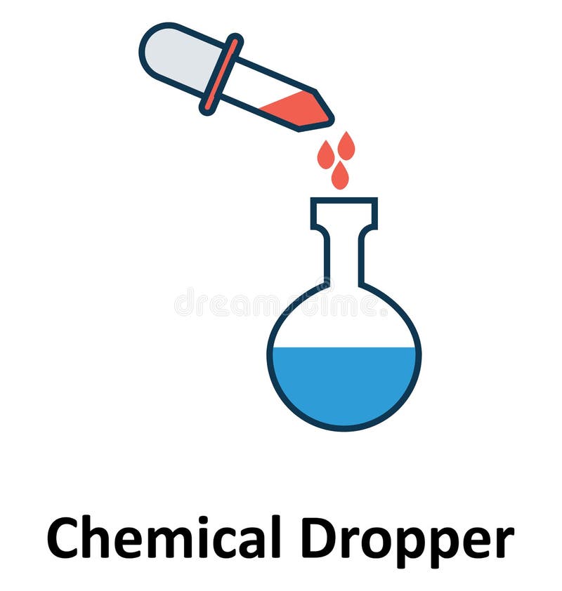 Dropping in Flask Isolated and Vector Icon for Technology Stock Vector ...