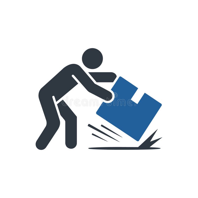 Dropping Heavy Box Icon stock vector. Illustration of damage - 349827956