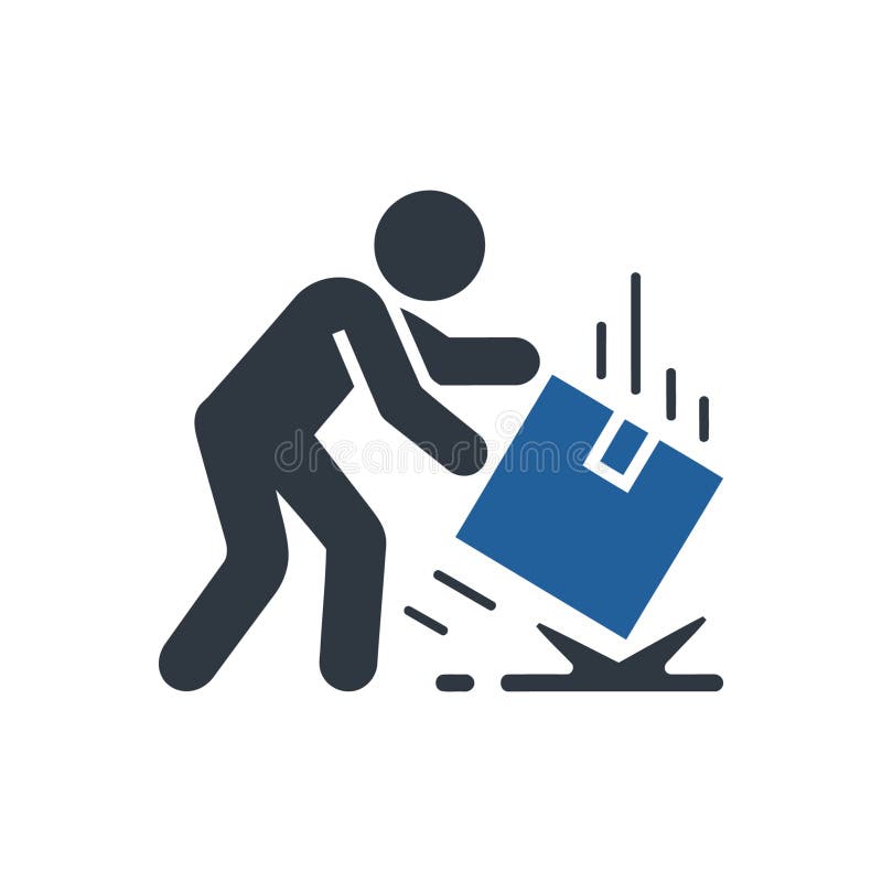 Dropping Heavy Box Icon stock vector. Illustration of symbol - 349839964