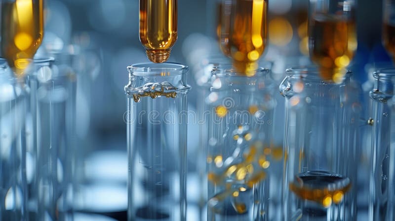 Dropping Liquid into Glass Tubes during a Lab Experiment Stock Image ...