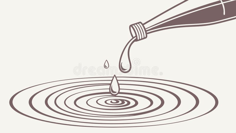 Dropping Liquid with Ripples, Fluid Motion and Abstract Design. Vector ...